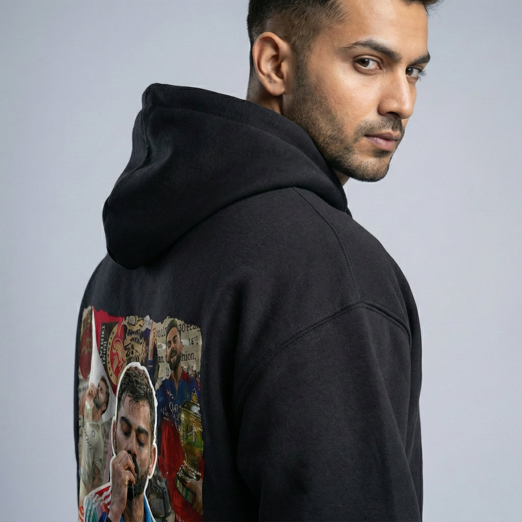 Virat Kohli Legacy 18 Premium Hoodie – Black Edition (300 GSM ...